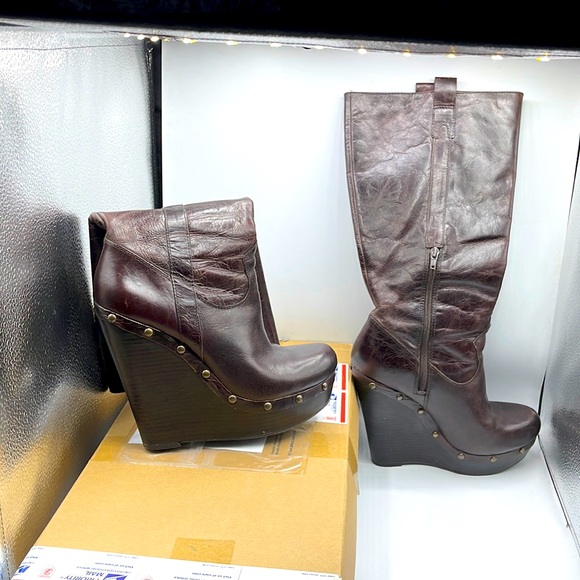 Jessica Simpson | Shoes | Jessica Simpson Dark Brown Leather Boots ...